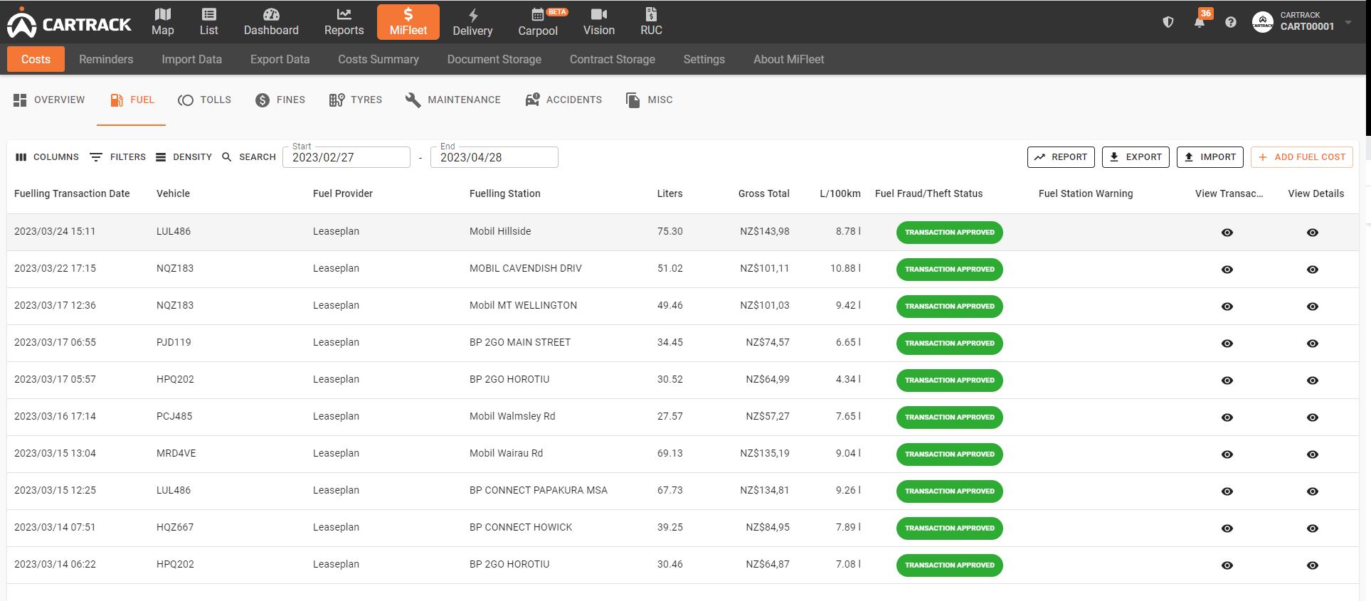 Get on top of your Fuel Management with Cartrack