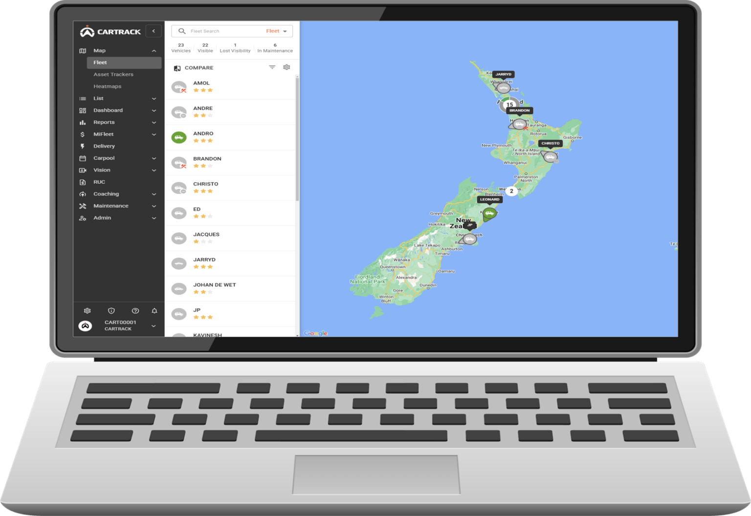 Best GPS Fleet Management softwarte Platform - Cartrack